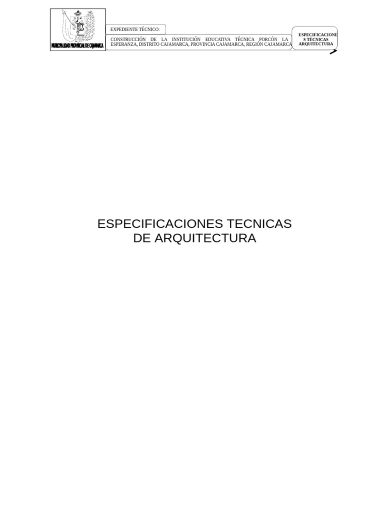 ESPECIFICACIONES TÉCNICAS DE ARQUITECTURA | PDF | Hormigón | Ladrillo