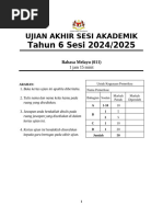 Kertas Soalan BM Tahun 6 Uasa | PDF