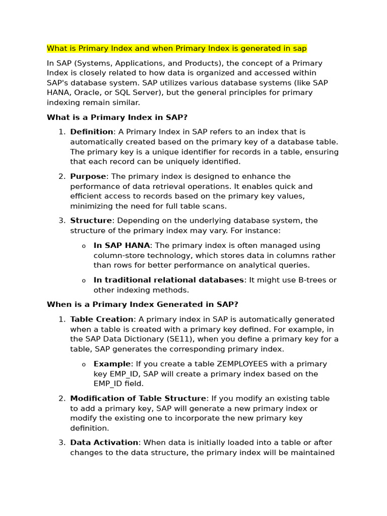 ABAP Questions and Anwers | PDF | Database Index | Databases