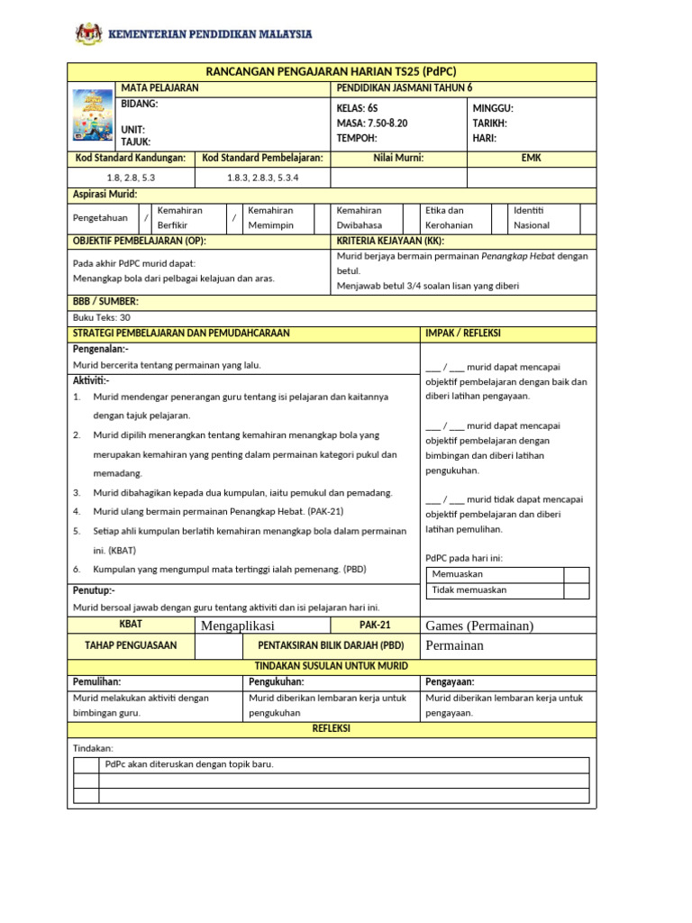 M23 PJ Th6s - 30.8.24 Jumaat | PDF