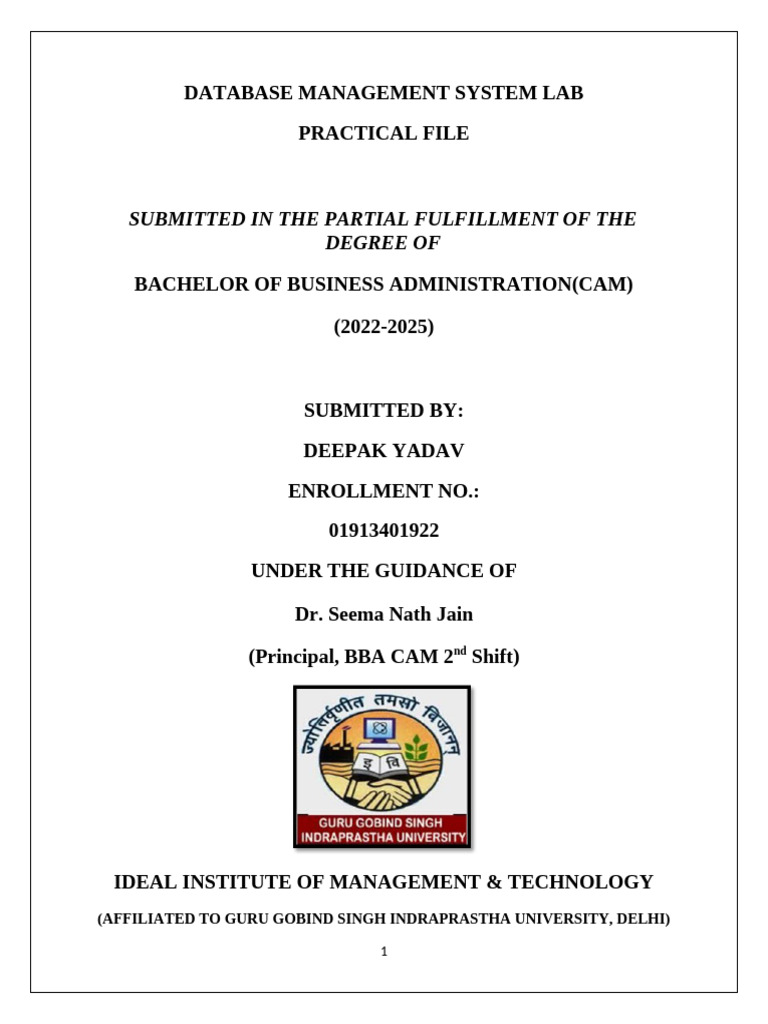 Deepak SQL Query Assignement | PDF | Data Management Software | Databases