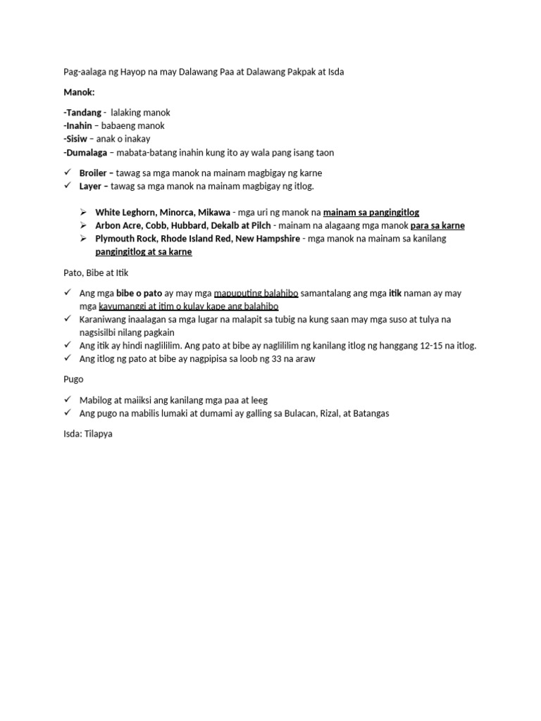 Paghahayupan Notes | PDF