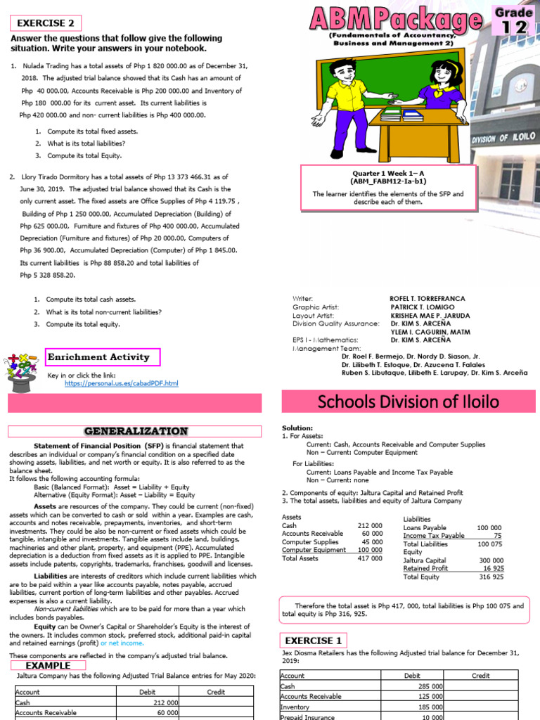 g12 Fabm2 q1wk1 Abcdwith Answer Key | PDF | Debits And Credits | Balance Sheet