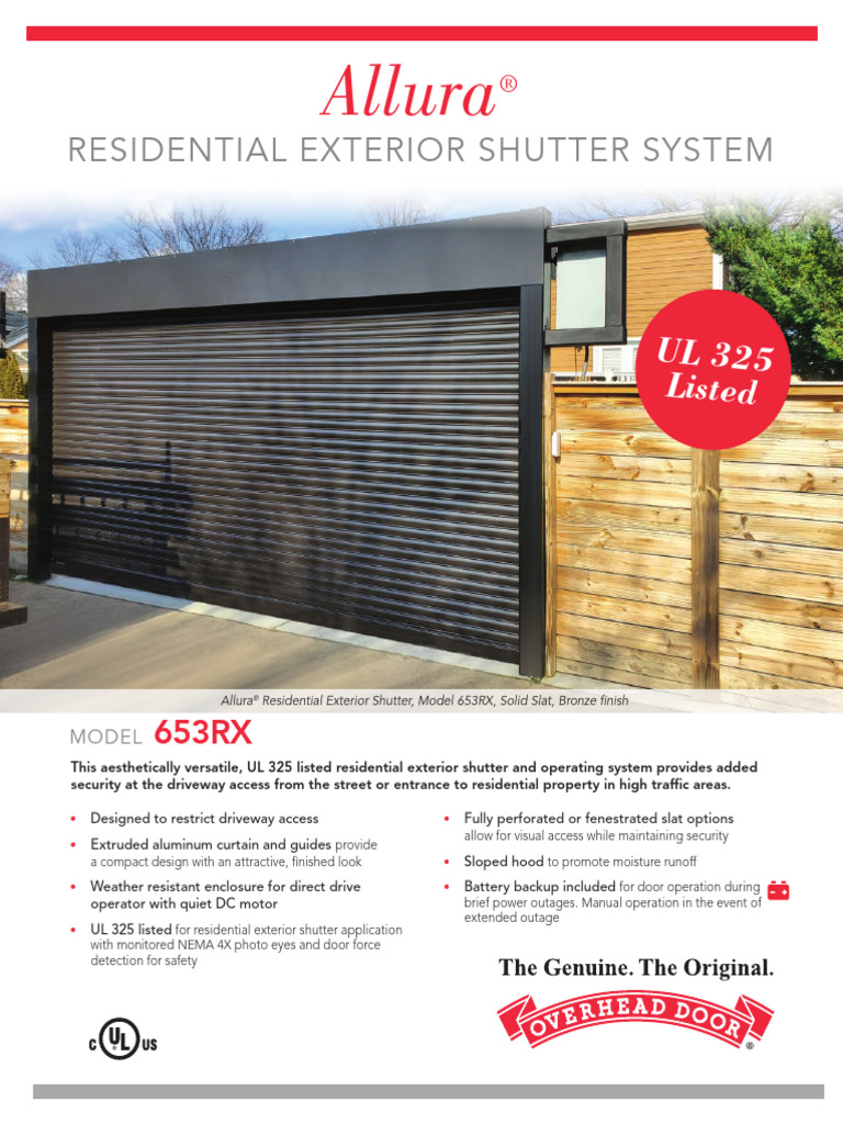 Overhead Door - Residential-Exterior-Shutter-Brochure | PDF