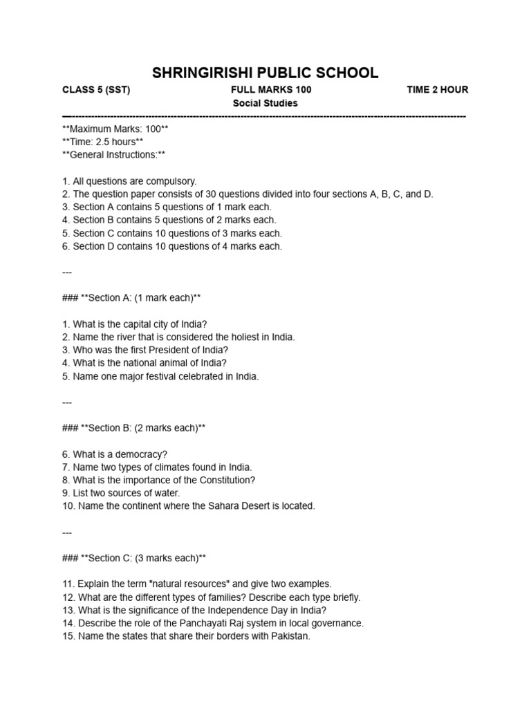 class 5 SSt - Google Docs | PDF | Natural Environment | Earth Sciences