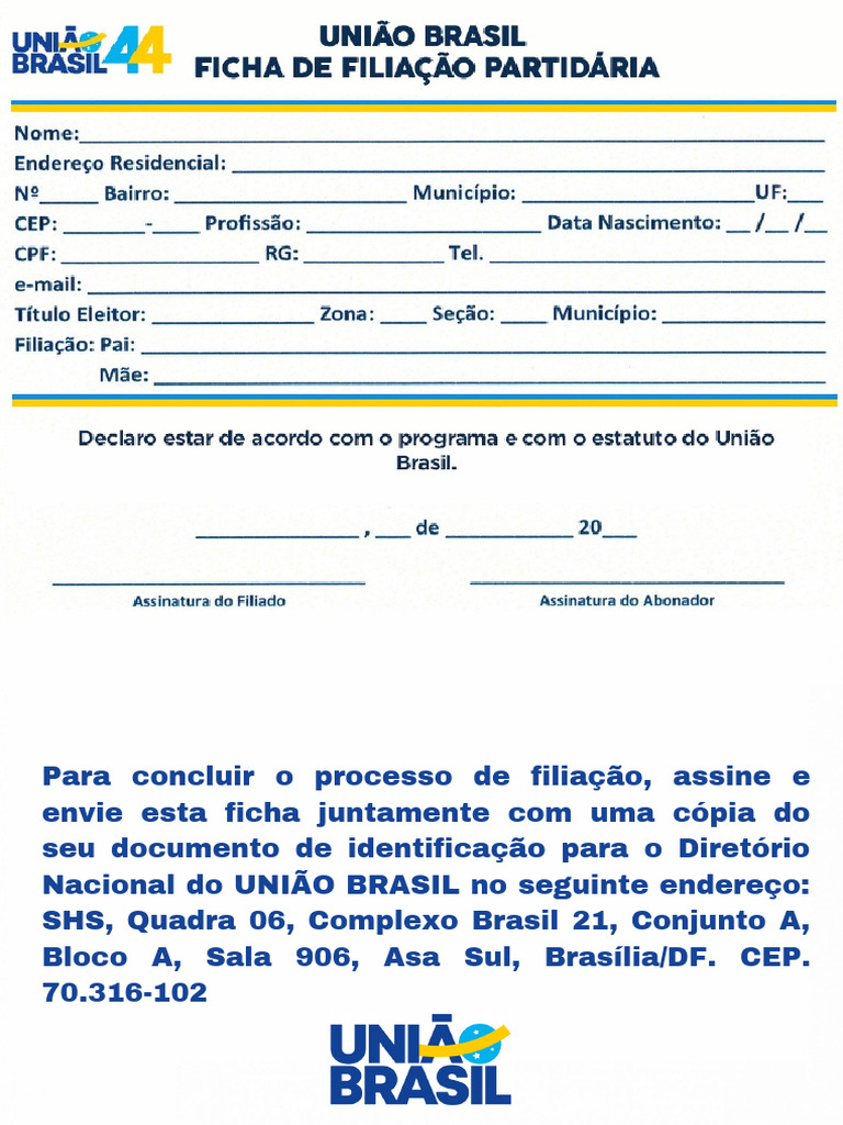 Ficha Filiacao Mar23 | PDF | Direito