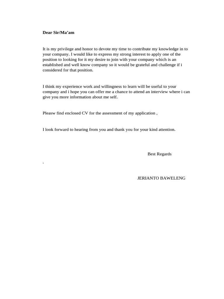 CV Jerry Bawaleng | PDF | Business | Self-Improvement