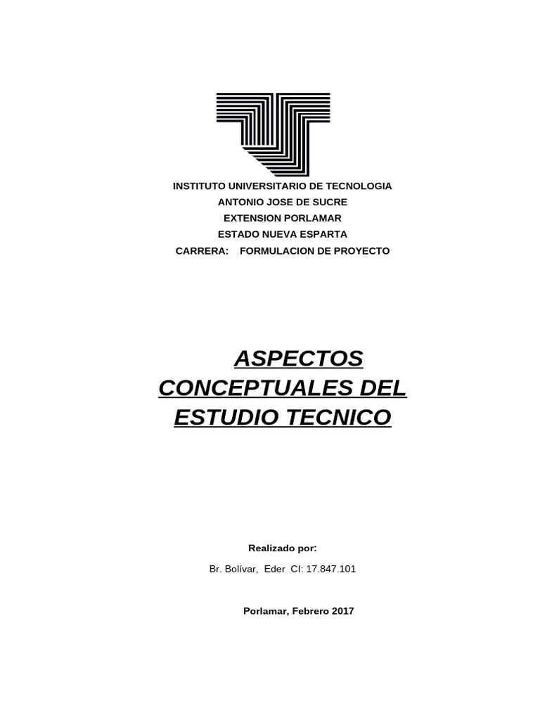 ASPECTOS CONCEPTUALES DEL ESTUDIO TECNICO | PDF | Business | Microeconomía
