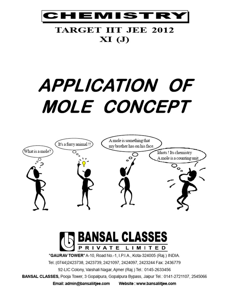 Application of Mole Concept 2 | PDF | Stoichiometry | Molecules