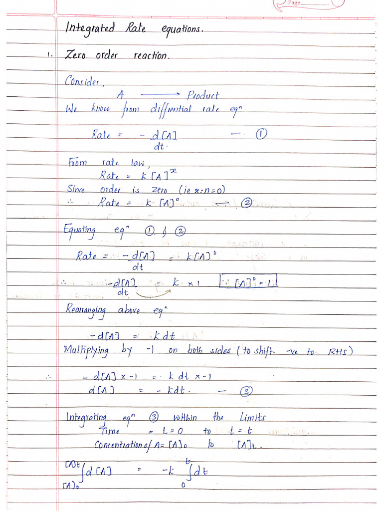 Integrated Rate Equations-1 | PDF