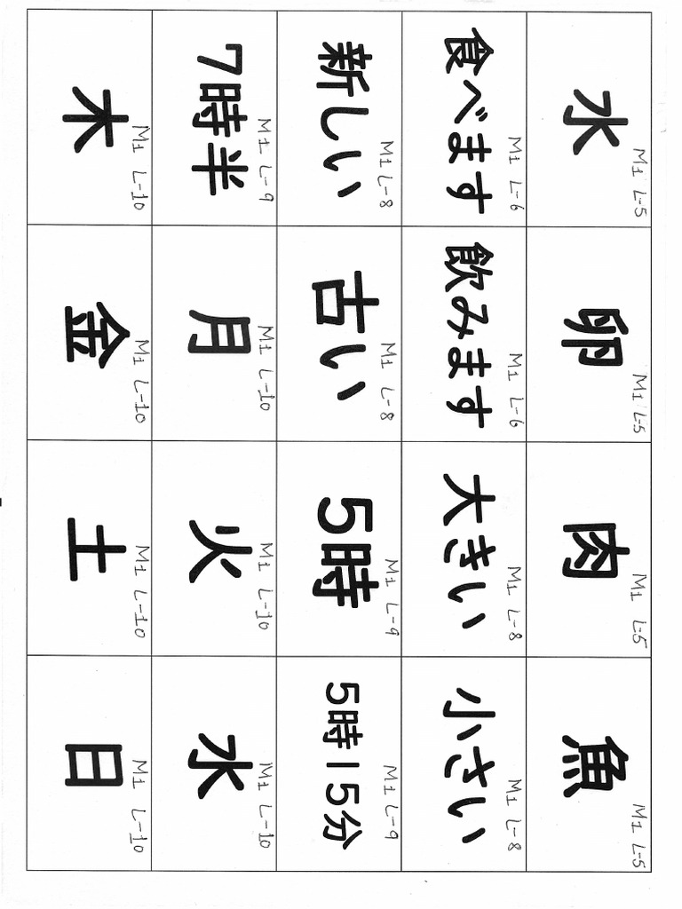M① Kanji カード | PDF