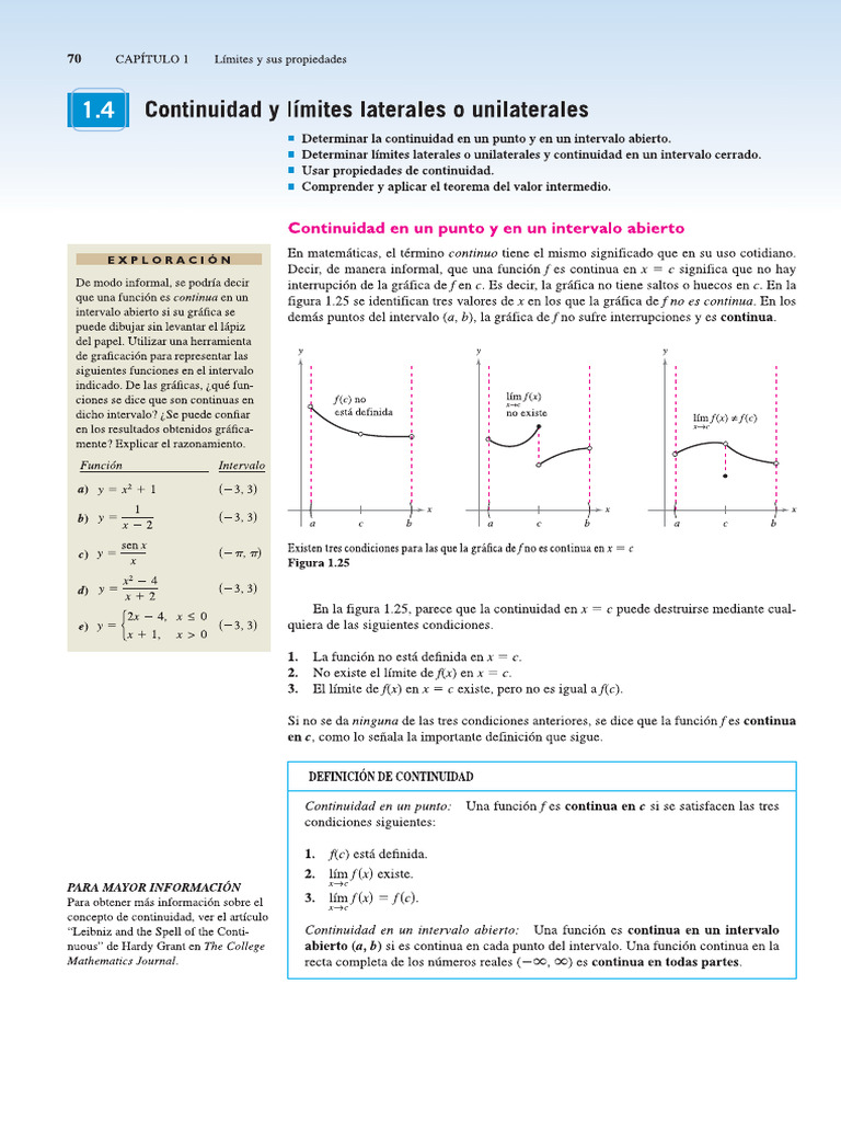 Continuidad y Límites Laterales | PDF