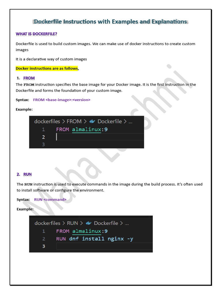 Dockerfile Instructions Explained | PDF | Computer Engineering | Computing