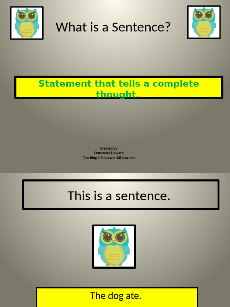 What Is A Sentence?: Statement That Tells A Complete Thought | PDF ...