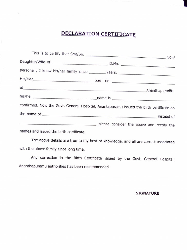 Birth Correction Form 2 | PDF