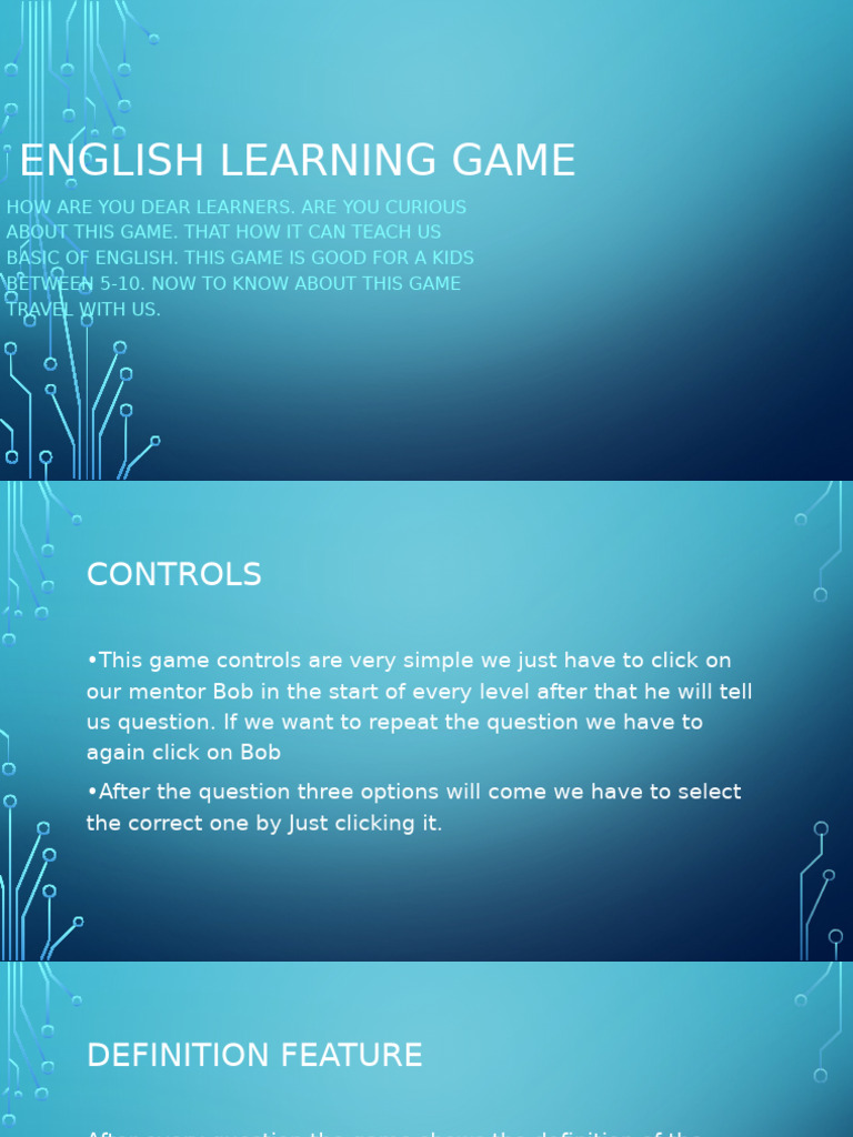 English Learning Game | PDF | Games & Activities