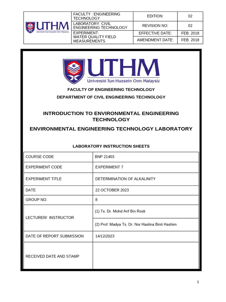 Exp5 - TS - TSS - TDS - VSS S1G8 | PDF | Groundwater | Water