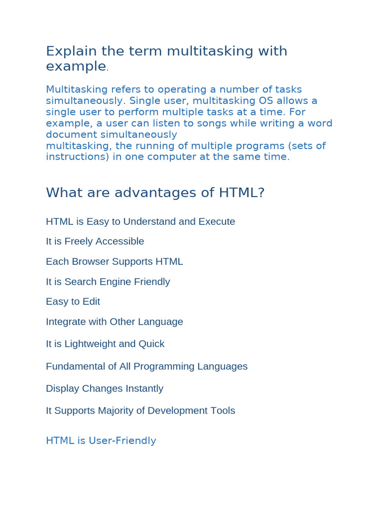 Explain The Term Multitasking With Example | PDF