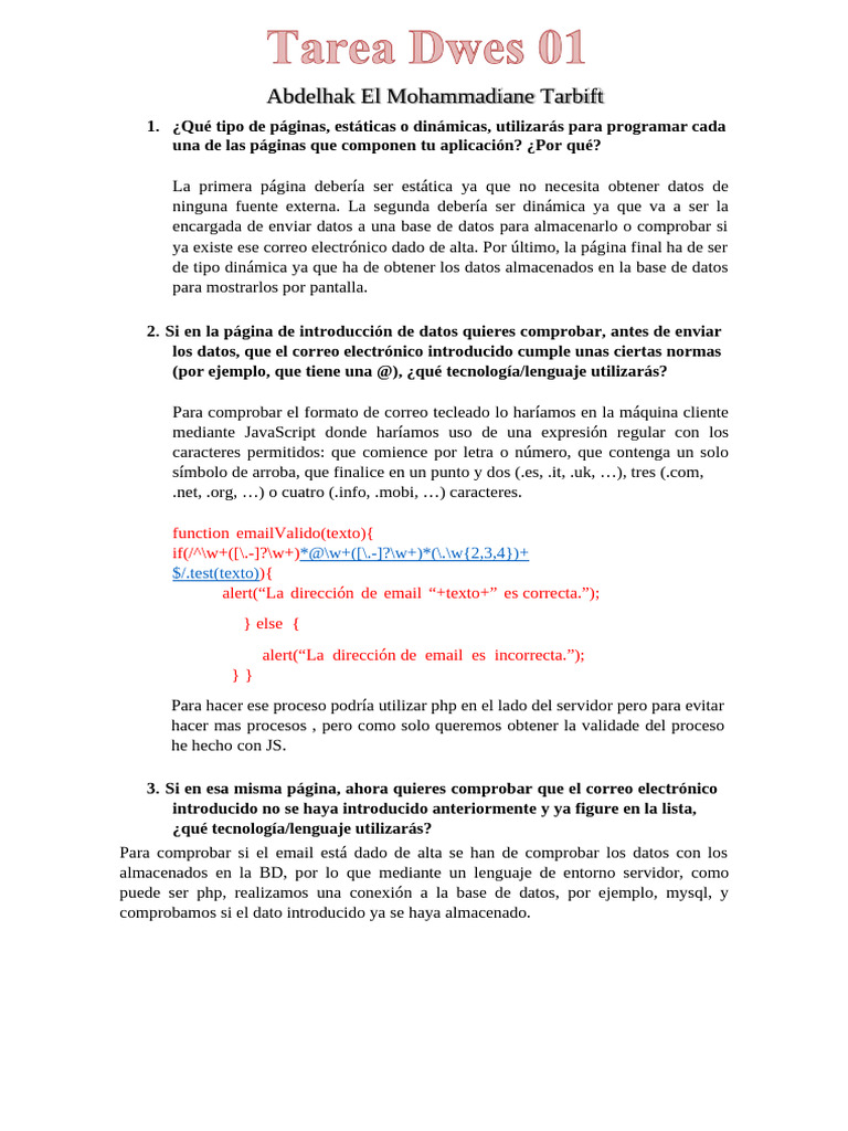 El Mohammadiane Tarbift Abdelhak DWES01 Tarea | PDF | Php | Mi sql