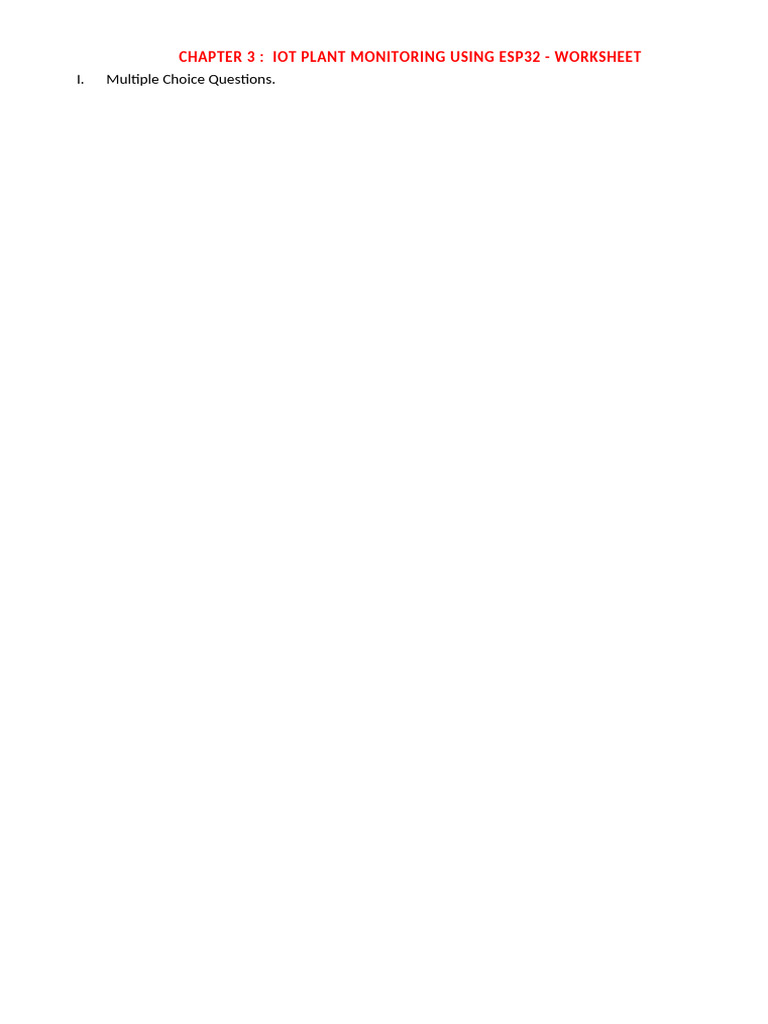 8 ATL Worksheet IOT Plant Monitoring Using ESP32 | PDF