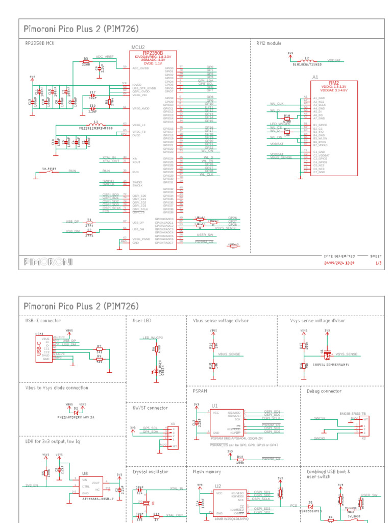 Pimoroni Pico Plus 2 W Schematic | PDF | Chess