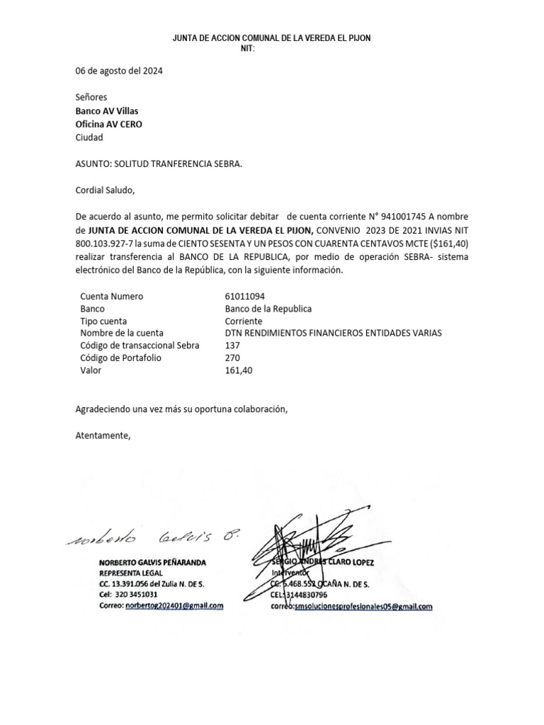 Carta de Rendimientos Financiros Pijon | PDF | Finanzas y dinero | Derecho