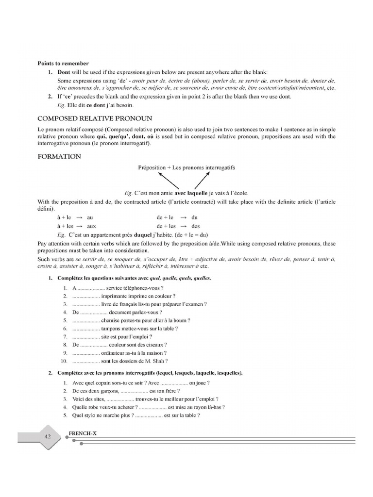 pronom relatif composes ou simple | PDF
