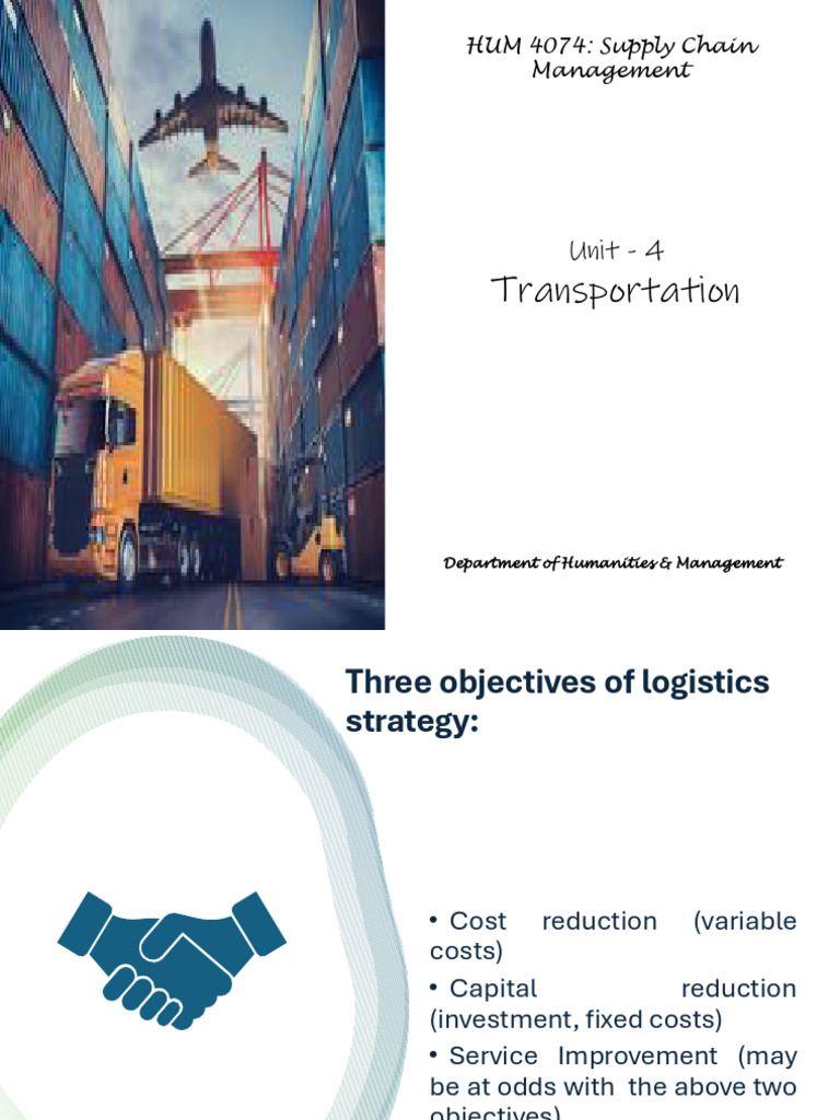 Transportation In Supply Chain Logistics Pdf Logistics Transport