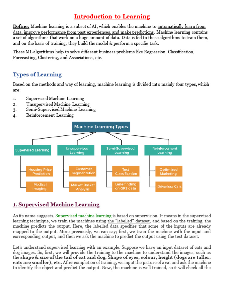 4.introduction To Learning - Unit 2 | PDF | Machine Learning ...
