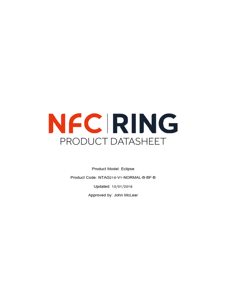 Eclipse NFC Ring Product Datasheet | PDF | Printed Circuit Board ...
