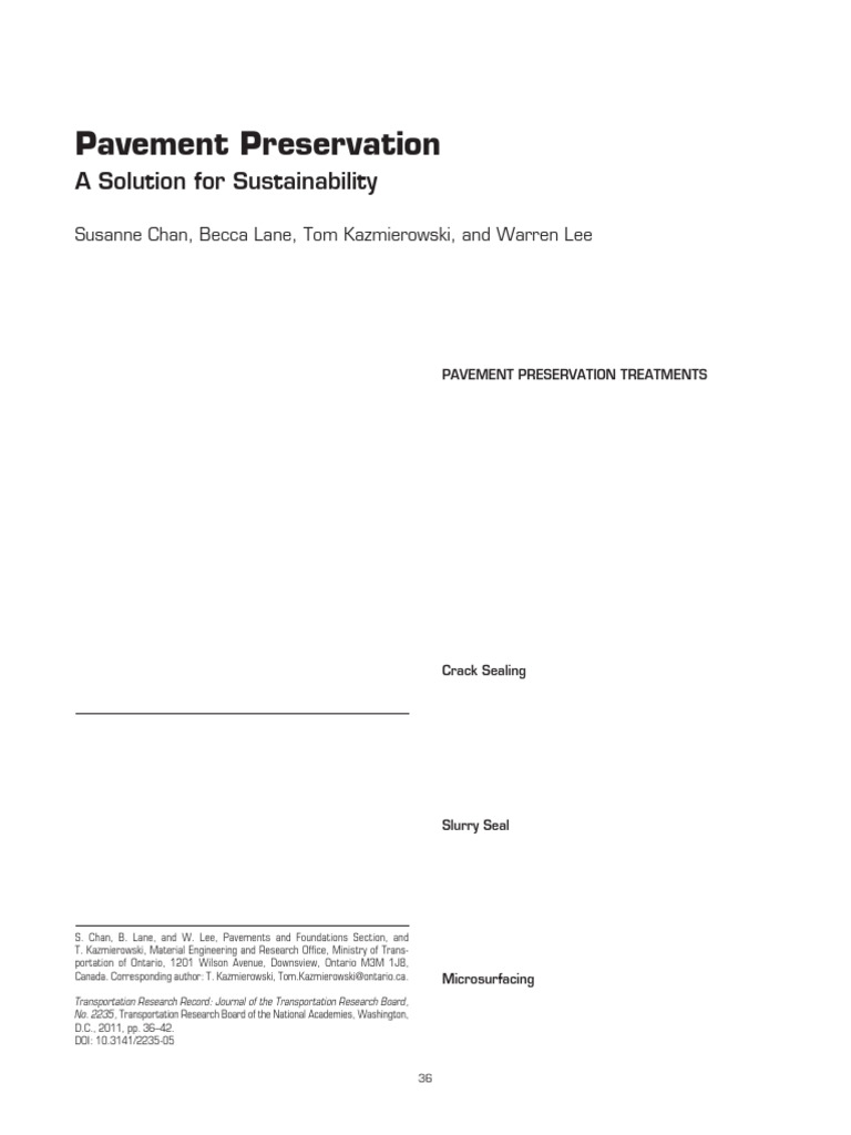 Pavement Preservation: A Solution For Sustainability | PDF | Road ...
