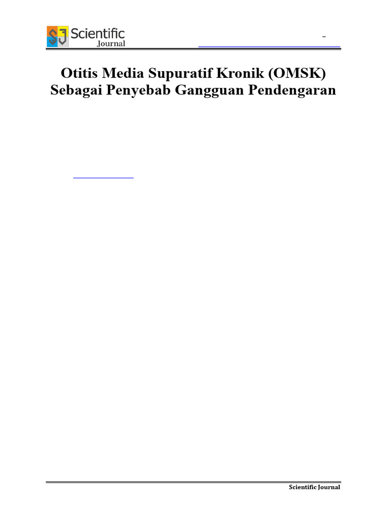 Otitis Media Supuratif Kronik (OMSK) Sebagai Penyebab Gangguan ...