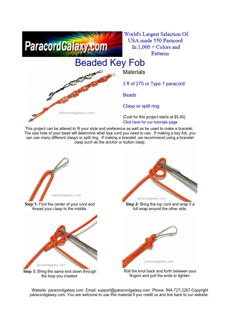 beaded key fob done | PDF | Knot | Bracelet