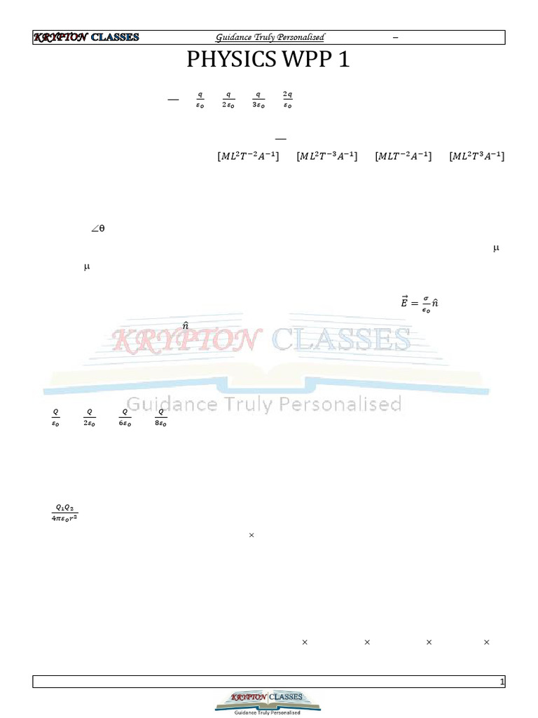 Physics Wpp 1 | PDF | Capacitance | Capacitor
