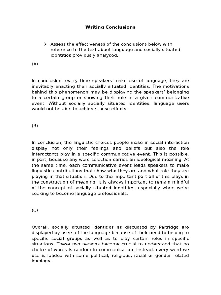 Writing Conclusions | PDF