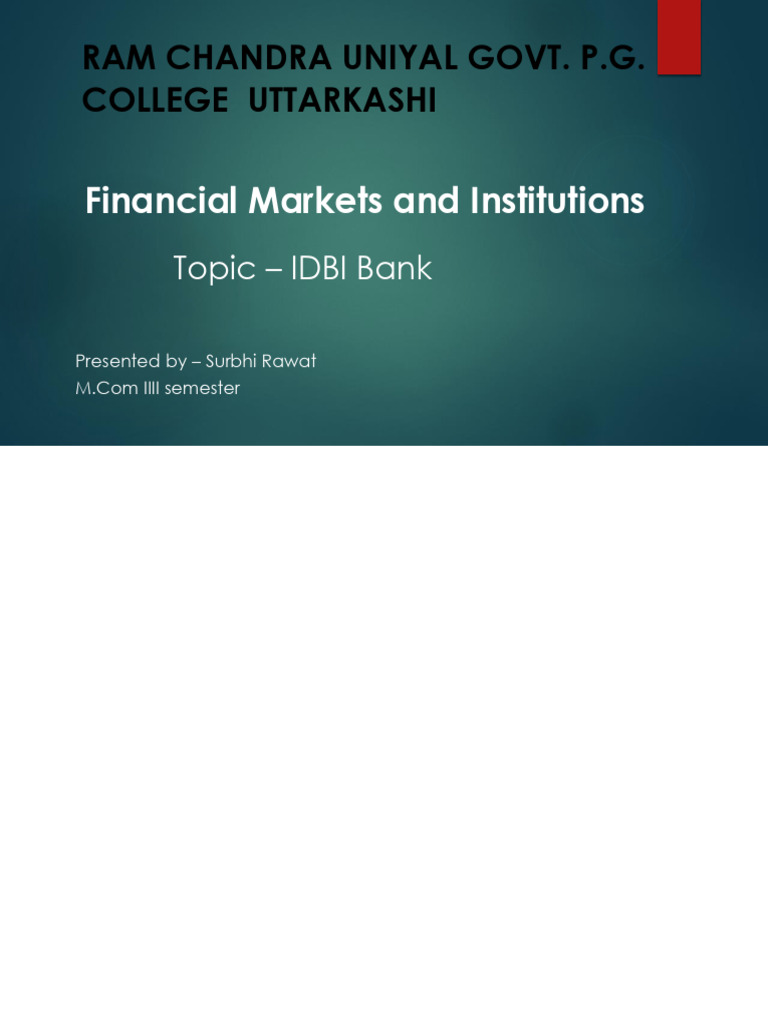 Presentation Financial Markets | PDF | Financial Markets | Economic Sectors
