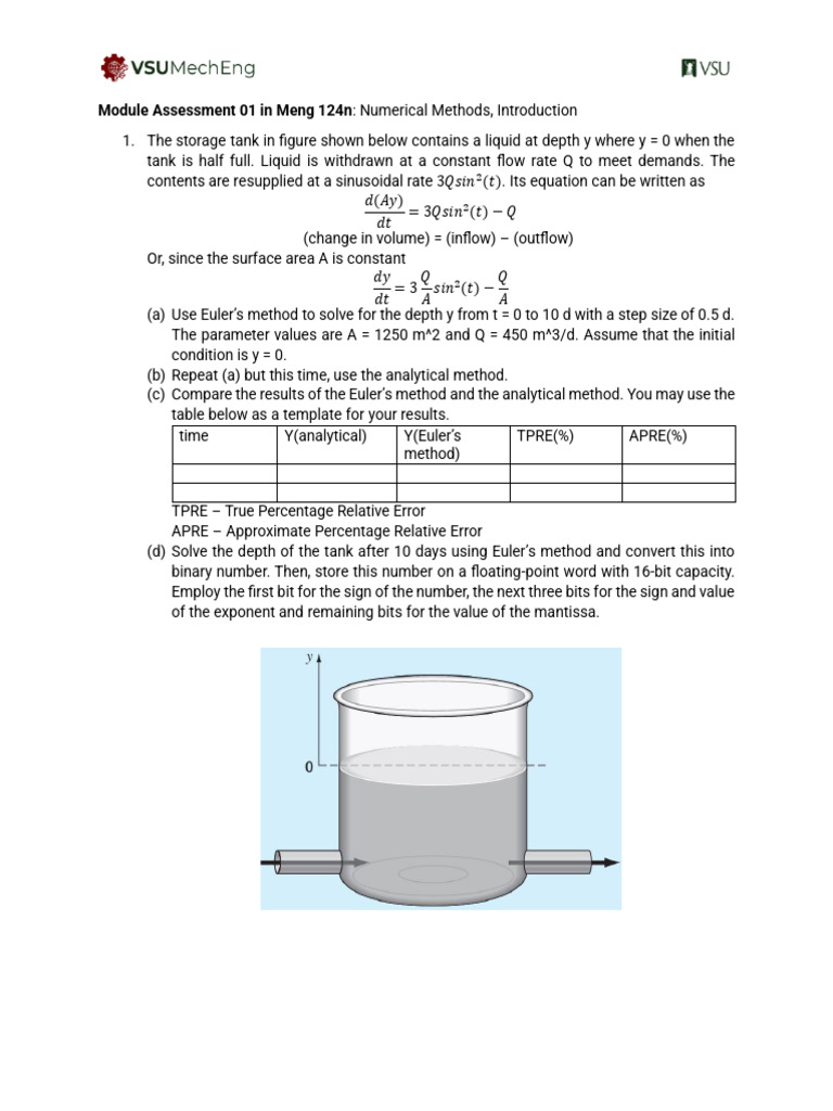 MEng 124n Module Assessment 01 (ADMATH 27-DEADLINE) | PDF | Science & Mathematics