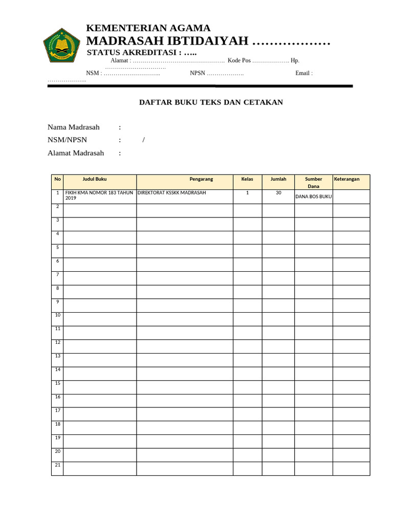 Daftar Buku Teks Dan Cetakan | PDF
