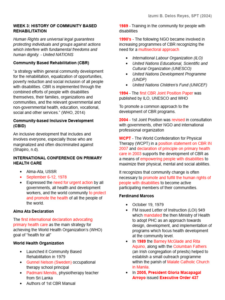 Community-Based Rehabilitation Overview | PDF | Sustainability ...