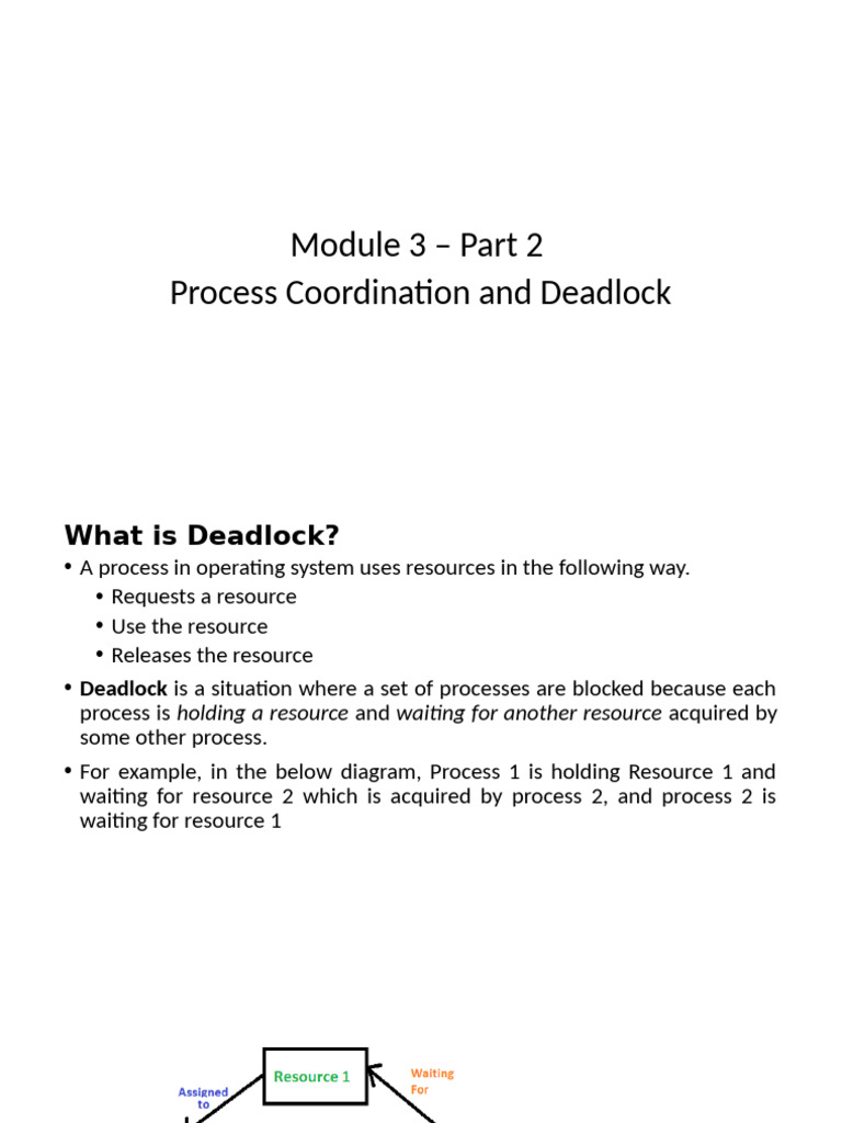 MODULE 3 - PART 2 - Process Coordination and Deadlock | PDF | Computer Science | Computing
