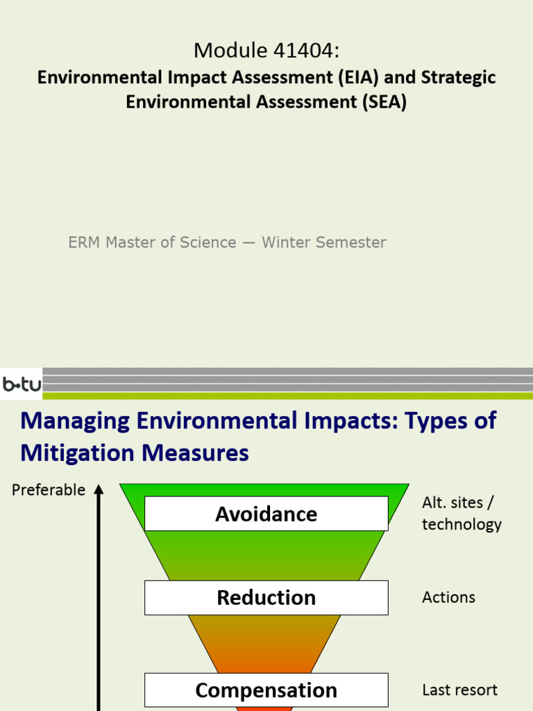 EIA-SEA Module 41404 - Lecture - 11 - WS - 2019 - 20 - 16.12.2019 | PDF | Environmental Impact ...