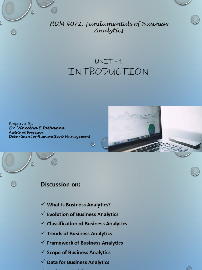 HUM 4072 - Fundamentals of Business Analytics, Introduction | PDF | Analytics | Data Analysis