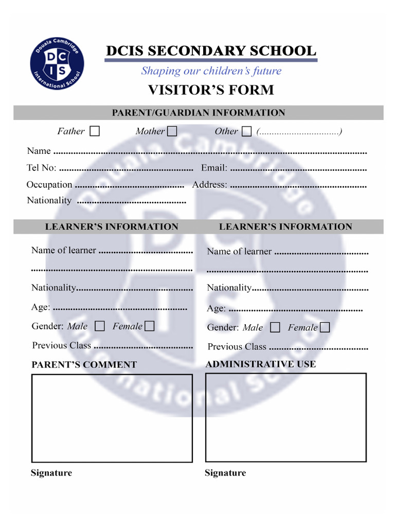 Visitors Form | PDF