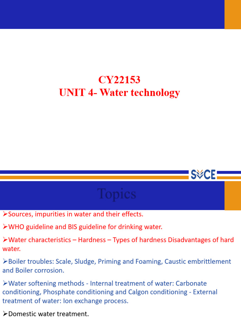 UNIT 4 Water Tech PPT-Revised 2023 Dec | PDF | Water | Water Purification
