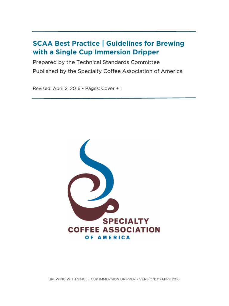 Best Practices Single Cup Immersion Dripper | PDF