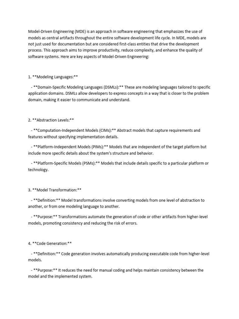 Model Driven Engineering Mde Pdf Computer Programming Information Science 7381
