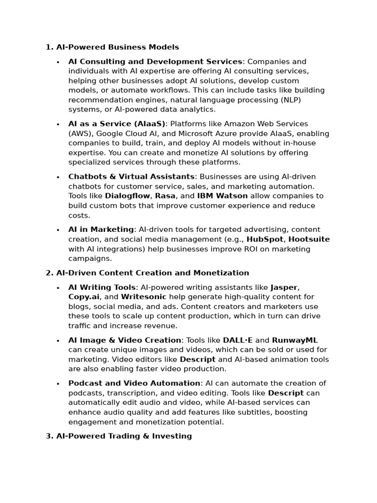 AI powered Business Model Note. | PDF | Artificial Intelligence ...