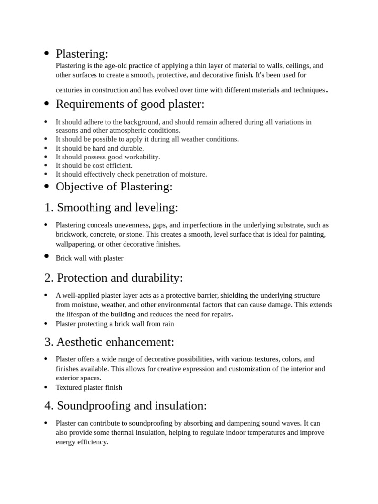 Plastering,Pointing and Interior Finishing | PDF | Plaster | Lime (Material)