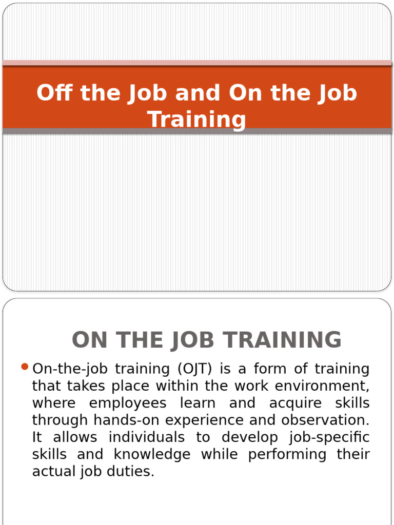On-the-Job vs Off-the-Job Training Guide | PDF | Lean Manufacturing ...