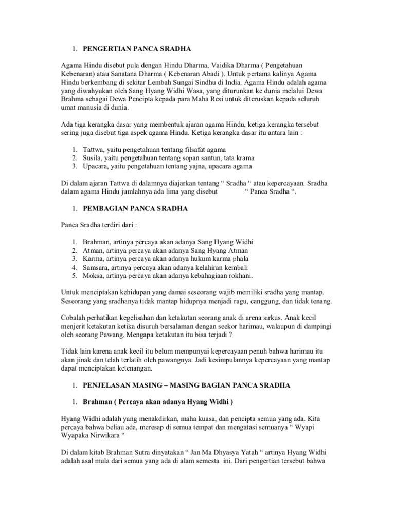 Pengertian Panca Sradha Sungkot | PDF